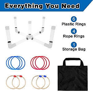 MOLACHI Ring Toss Games for Adults and Kids,Yard Games,Outdoor Indoor Games with LDE Light,Easy to Set Up w/Compact Carry - Backyard Toys,Christmas Party Toss Game for The Whole Family