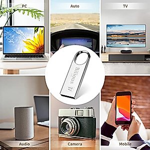 USB Flash Drive, Bilious Portable Keychain Design Thumb Drives, Metal Style Memory Stick U Disk, Waterproof Jump Pen Drive for Storage and Backup (64GB, 5 Pack)