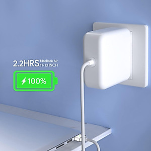 Mac Book Air Charger, 45W Magnetic Mag2 T-Tip Laptop Charger Suitable for Mac Book Air 11 inch and 13 inch After Mid 2012(Applicable to 2012-2017)