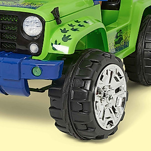 Kid Trax 4x4 Tracker Electric Ride On Toy, 3-5 Years Old, 6 Volt, Max Weight 60 lbs, Dino Tracker Green