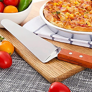 Tosnail 12 Pack Stainless Steel Pie Server Pizza Spatula Cake Cutter Slicer with Wooden Handle