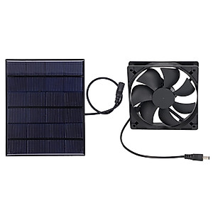 plplaaoo 3.5W 6V Solar Panel Exhaust Fan Kit, Waterproof Solar Panel Powered Fan,Portable Solar Exhaust Fan for Chicken House Greenhouse Pet Houses Camping, Solar Powered Fan Chicken coop Fan pet