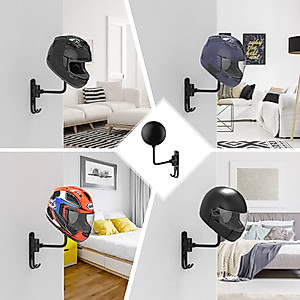 LIFXIZE Helmet Hanger Wall Mount 180° Swivel Helmet Holder for Motorcycle Bike Racing Outerwear Sports Gear(2 Pack)