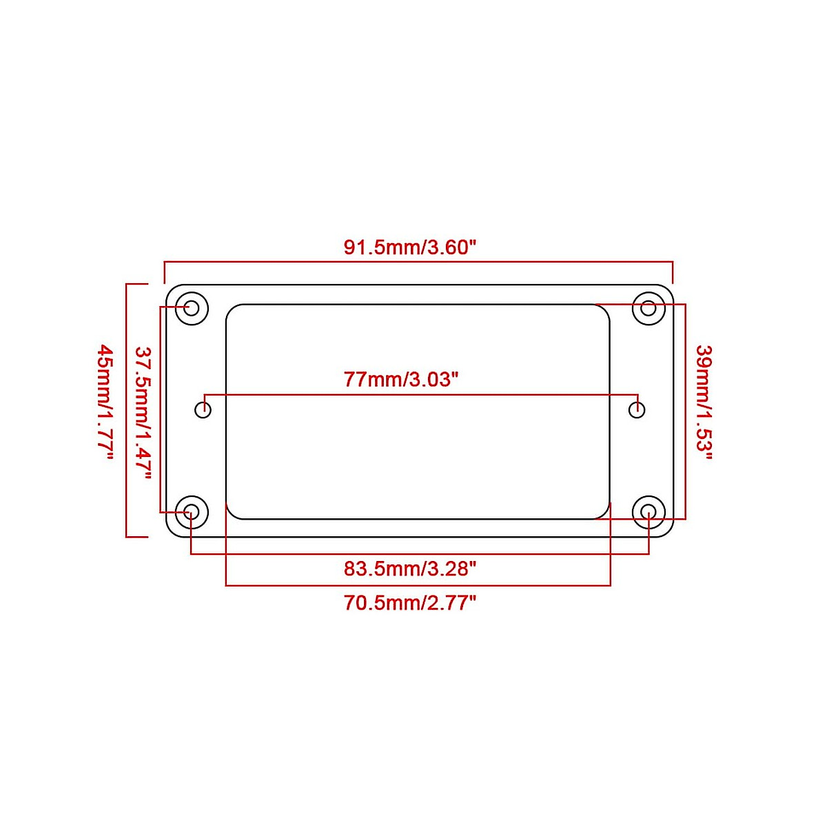 Metal Flat Electric Guitar Humbucker Pickup Ring, Frame Mounting Ring, Bridge Neck Pickups Cover Frame Replacement Part, Pack of 2 (chorme)