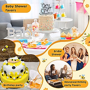 Otuuz 48 Pcs Baby Shower Bee Party Favors Honeycomb Soap Honeycomb Bee Soap with Honeycomb Stick Handmade Soap Favors Gifts for Guest Gender Reveal Party Baby Shower Decorations (Yellow)