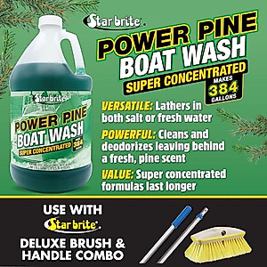 STAR BRITE Power Pine - Premium Boat Wash Super Concentrate - Makes 384 Gallons - All-Purpose, All-Surface Ultimate Cleaning Solution - Will Not Remove Wax, Polish or Harm Gel Coat 1 GAL (093700)