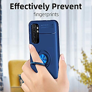 AKABEILA for Xiaomi Mi Note 10 Lite Case Screen Protector Compatible for Xiaomi Mi Note 10 Lite Cover [with Tempered Glass Free] Carbon Fiber Silicone Bracket Phone Holder Shockproof Cases 6.47"