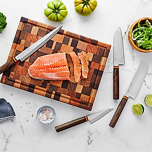 Voeux Kitchen-Honesuki Boning Knife Professional Chef Stainless Steel Blade High Carbon German Stainless Steel,Japanese Fish and Meat Cutting Knife, Razor Sharp Fillet Knife, Rose Wood Handle 5 Inch