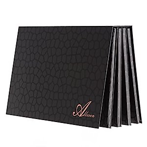 Allwon 4-Layer Book Shaped Magnetic Palette Large Empty Makeup Palette Storage Box for Eyeshadow Lipstick Blush Powder (Black)