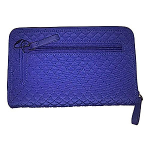 Vera Bradley Iconic RFID Turnlock Wallet in Gage Blue Microfiber
