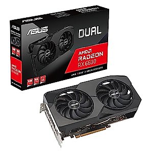 ASUS Dual AMD Radeon™ RX 6600 8GB GDDR6 Gaming Graphics Card (AMD RDNA™ 2, PCIe 4.0, 8GB GDDR6 Memory, HDMI 2.1, DisplayPort 1.4a, Axial-tech Fan Design, 0dB Technology)