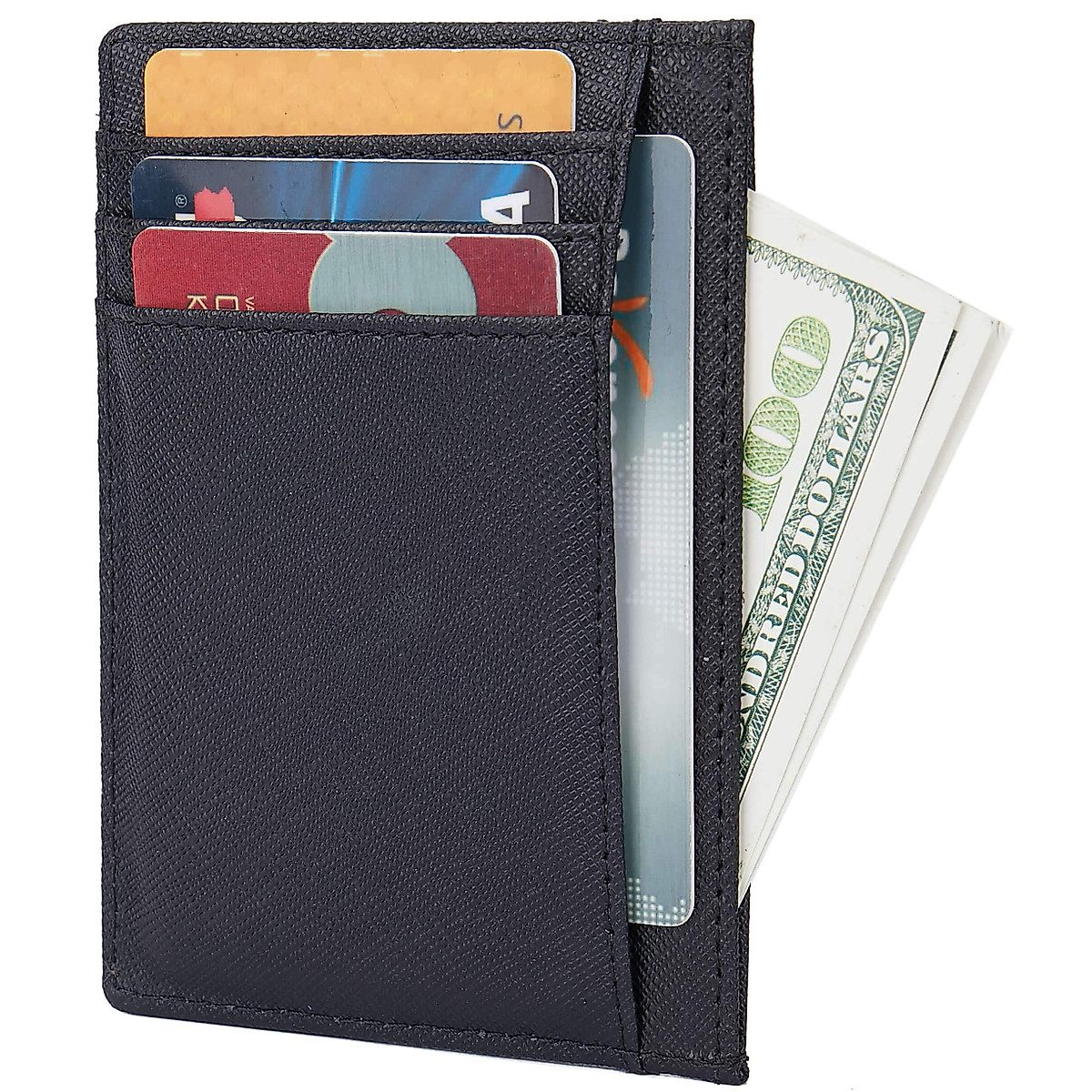 Slim RFID Blocking Credit Card Holder Minimalist Leather Front Pocket Small Wallet for Women Men