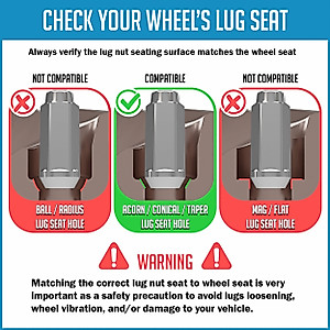 Wheel Accessories Parts 32 Pcs 9/16"-18 Thread Bulge Acorn 2.40" Long Lug Nuts Chrome 22mm 7/8" Hex Fits 1994-11 Ram 2500 3500 1975-97 Ford F250 F350 Chevrolet GMC C20 K20 K30 K35 C2500 C3500