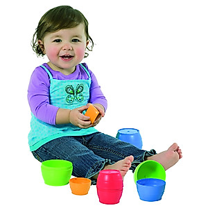 Playskool Stack and Nest Barrels and Blocks Bundle Toy for Babies and Toddlers 1 Year and Up, 16 Piece Set (Amazon Exclusive)