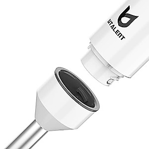 Cordless Hand Blender, UTALENT Variable Speed Immersion Blender handheld Rechargeable, with Fast Charger, Egg Whisk, for Smoothies, Milkshakes, Hummus and Soups – White