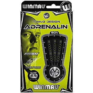 WINMAU Michael Van Gerwen MvG Adrenalin 24 Gram Tungsten Darts Set with Flights and Stems (Shafts)