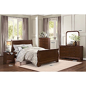 Homelegance Abbeville Queen Sleigh Bedframe, Cherry