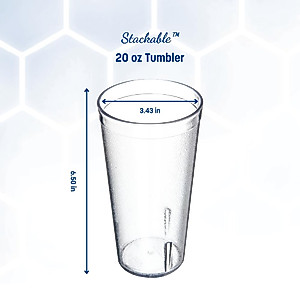 CFS Stackable Plastic Tumbler, 20 Ounce, Clear (Pack of 72)