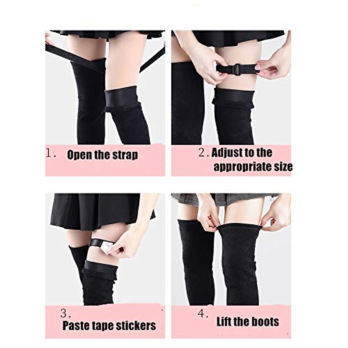 Women Knee Boots Anti-Slip Straps Fixed belt Accessories,Anti-Fall Inside with 20 pcs tape stickers [1 pair](11.8-17.7 inch)