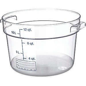 CFS 1076707 StorPlus Polycarbonate Round Food Storage Container, 12 Quart, Clear