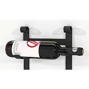 VintageView Le Rustique 6 Bottle Wall Mounted Wine Rack Stylish Modern Wine Storage with Label Forward Design (Matte Black, Set of 1)