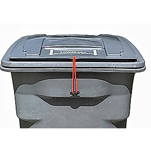Lid Loc Outdoor Garbage Can Lock Keeps Trash Secure and Wildlife Out Wind Weather Proof Strong Durable