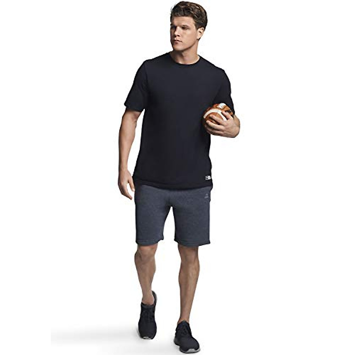 Russell Athletic Mens Men's Cotton Performance Short Sleeve T-Shirt T Shirt, Black, Large US