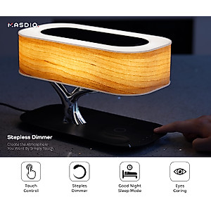 Masdio Bedside Lamp Light of Tree Pro Desk Lamp with 10W Fast Wireless Charger and Bluetooth Speaker, Touch Lamp for Bedroom