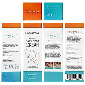 Natural Vine Dark Spot Corrector Cream, Dark Spot Remover for Body, Brightening Cream, Age Spot/Sun Spot/Brown Spot Remover, Dark Spot Cream, Instant Result, Moisturizes Armpit, Neck