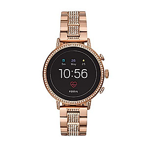 Fossil Women's Gen 4 Venture HR Heart Rate Stainless Steel Touchscreen Smartwatch, Color: Rose Gold (Model: FTW6011)