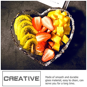 Didiseaon Heart-shaped Snack Plate Fruit Melon Plate Transparent Salad Bowl Heart Food Serving Tableware