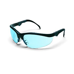 MCR KD313 Crews Klondike Plus Safety Glasses Ratchet Black Frame Light Blue Lens, 1 Pair
