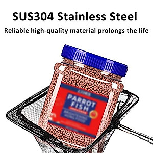 Grepol-V Fish Net for Fish Tank, 5 Inch Fine Mesh Aqurium Net with 9-24 Inch Stainless Steel Long Handle, Extendable Fishing Tank Net for Fish Shrimp Tank, Pond, Creek