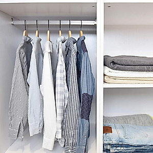 JS HANGER Wooden Coat Hangers, 30 Pack High Grade Wood Suit Hangers with Non Slip Pant Bar - Extra Smooth and Splinter Free, Unvarnished