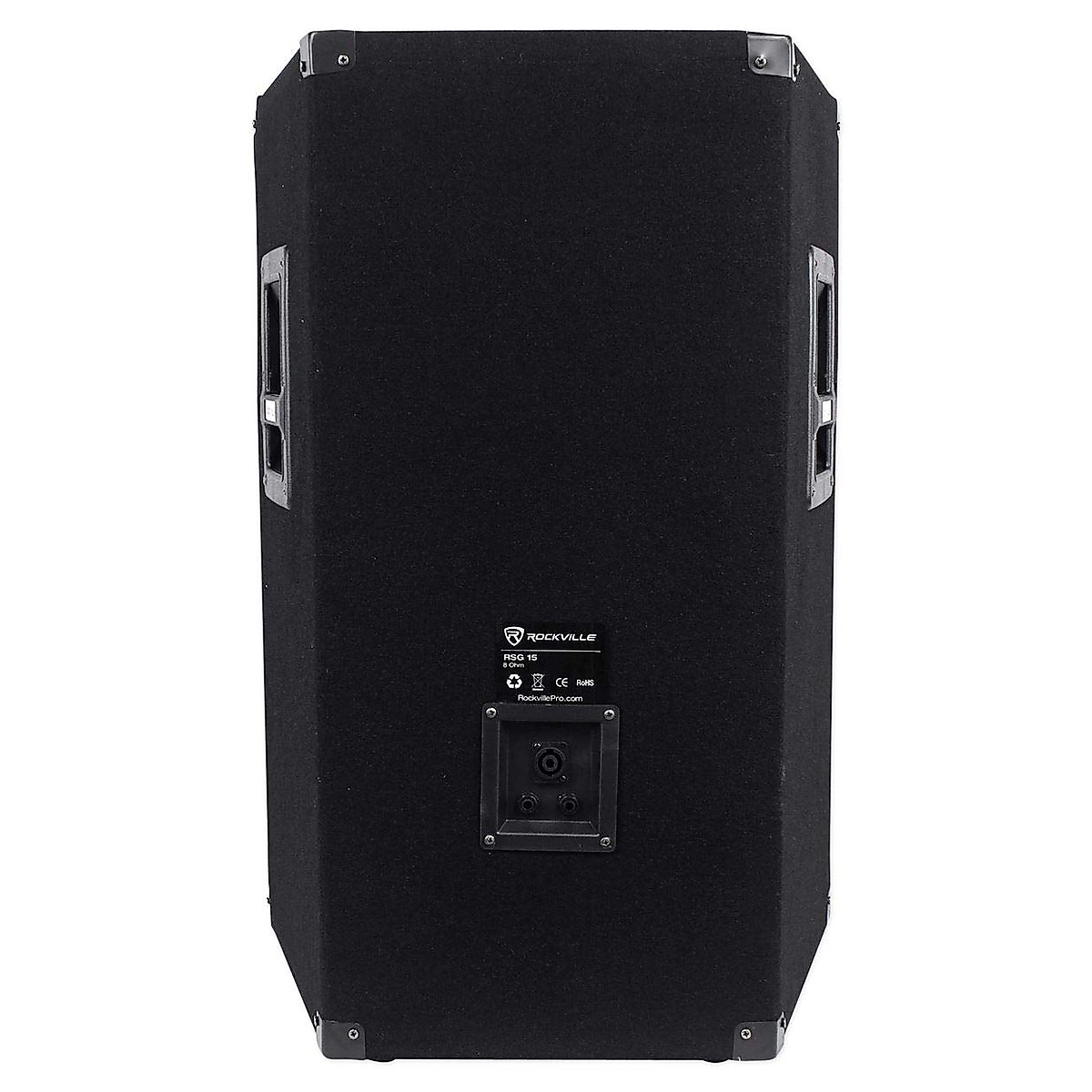 (2) Rockville RSG15 15 3-Way 1500 Watt 8-Ohm DJ PA Speaker +Stands +Cables