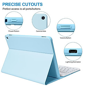 Keyboard Case for All-New Kindle Fire HD 10 and Fire HD 10 Plus Tablet (Only Compatible with 11th Generation 2021 Release)Slim Lightweight Protective Cover with Detachable Bluetooth Keyboard(Blue)