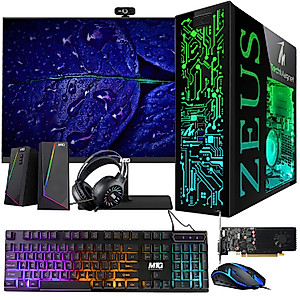 TechMagnet Gaming Desktop PC, Intel i7 6th Gen, Zeus Pro 4, GT 1030, 8GB RAM ARGB, 256GB SSD + 2TB HDD, 22 Inch Monitor, Wi-Fi | Bluetooth Adapter, Webcam, RGB Kit, Win 10 Pro (Renewed)