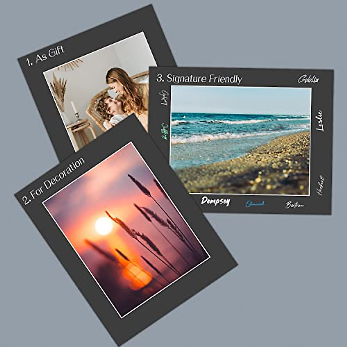 Golden State Art, Acid Free, Pack of 10 Black Pre-Cut 11x14 Picture Mat for 8.5x11 Photo with White Core High Premier Bevel Cut Mattes
