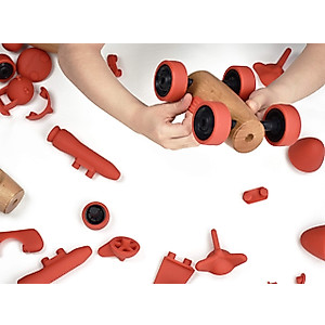 SWOODZ Wooden Toy Vehicles Play Set, Take Apart Car, Plane and Rocket Kit, Assembly Wooden Toys, STEM Learning Gifts for 3 4 5 6 Year Olds, Kids, Toddlers, Boys, Girls, Children