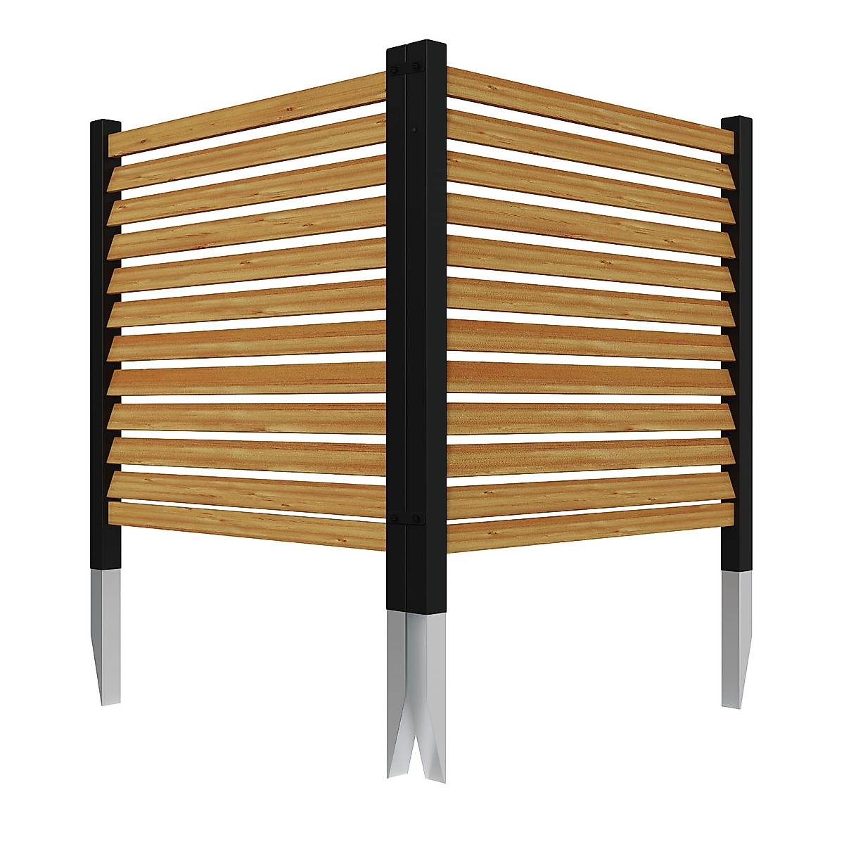 MARVOWARE Privacy Screens Fir Wood Outdoor Privacy Fence Screen Decorative Slatted Fencing for Air Conditioner and Trash Can,2 Pack