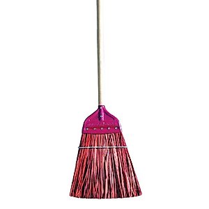 Magnolia Brush 6010 Metal Cap Broom with Palmyra Stalk Fibers, 1" Handle Diameter (Case of 12)