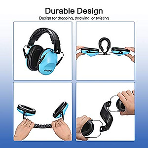 CHAMPS Kids Ear Muffs Earmuff Noise Protection Reduction Headphones for Toddlers Kid Children Teen NRR 25dB Safety Hearing Ear Muff Shooting Range Hunting Season [Blue]