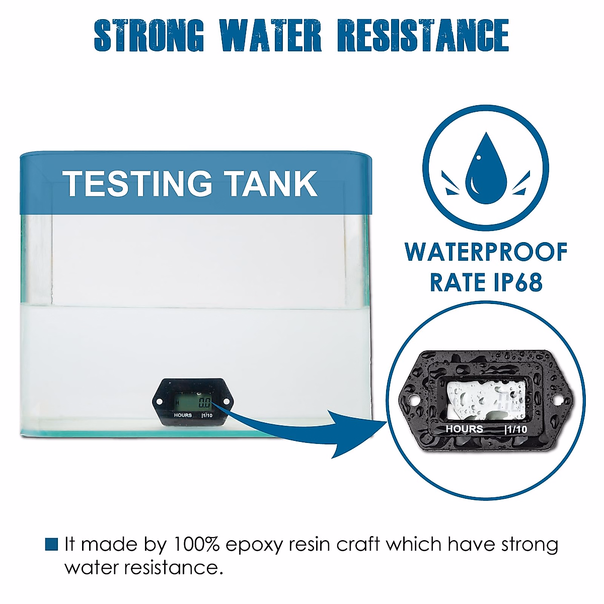 Runleader Digital Hours Counter,AC/DC 5V to 277V for Garden Tractor Generator Scooter Club Car Forklift Leaf Trimmer etc.