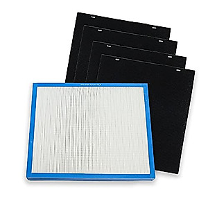 PUREBURG Replacement True HEPA Filter Kit Compatible with HoMedics Total Clean AF-20 AP-25 AR-20 Air Purifiers,Part Number AF-20FL AP-25CRF AF-25, H13 Activated carbon Air Clean Dust,1+4