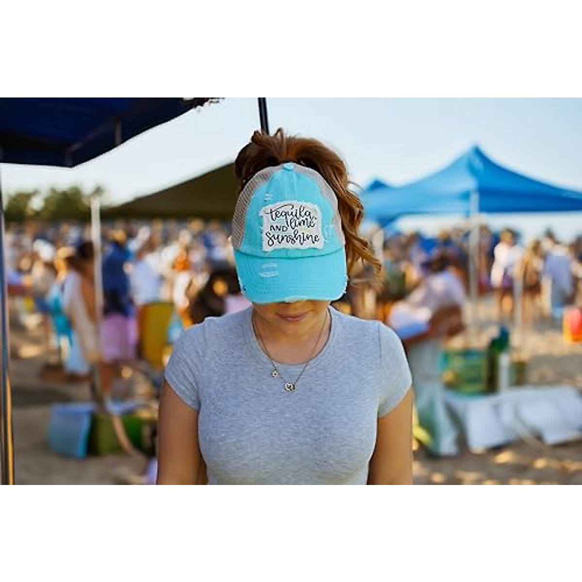 Funky Junque Criss Cross Hat Womens Saying Baseball Hat - Tequila, Lime, and Sunshine - Mint