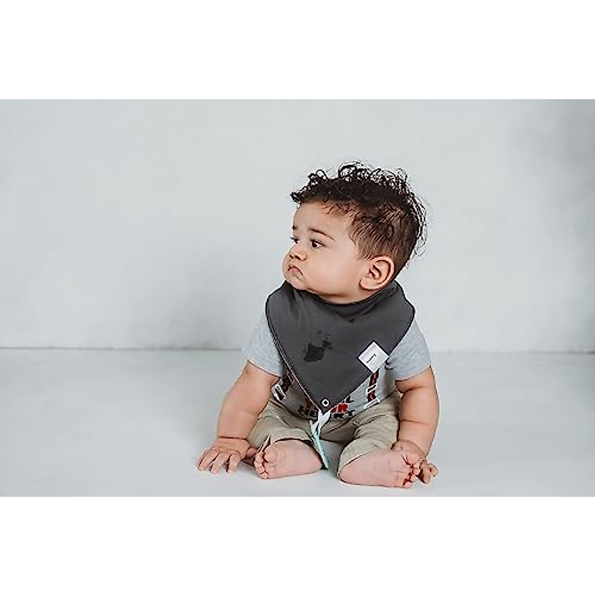 Bobaly Baby Infant Bandana Bibs with Teether (6-Pack Flower Set)