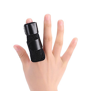 FILFEEL Finger Splint, Adjustable Aluminium Alloy Index Middle Finger Splint Hand Support Tenosynovitis Recovery Brace, Injury Pain Bending Deformation Aid Tools