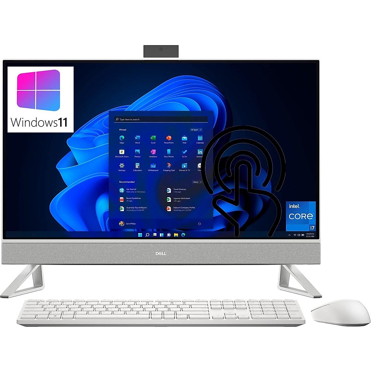 Dell 2023 Inspiron 27 7710 All-in-One 27" Touchscreen FHD AIO Desktop Computer, 12th Gen Intel 10-Core i7-1255U, 16GB DDR4 RAM, 1TB PCIe SSD, WiFi 6E, Bluetooth 5.2, Wireless KB & Mouse, Windows 11
