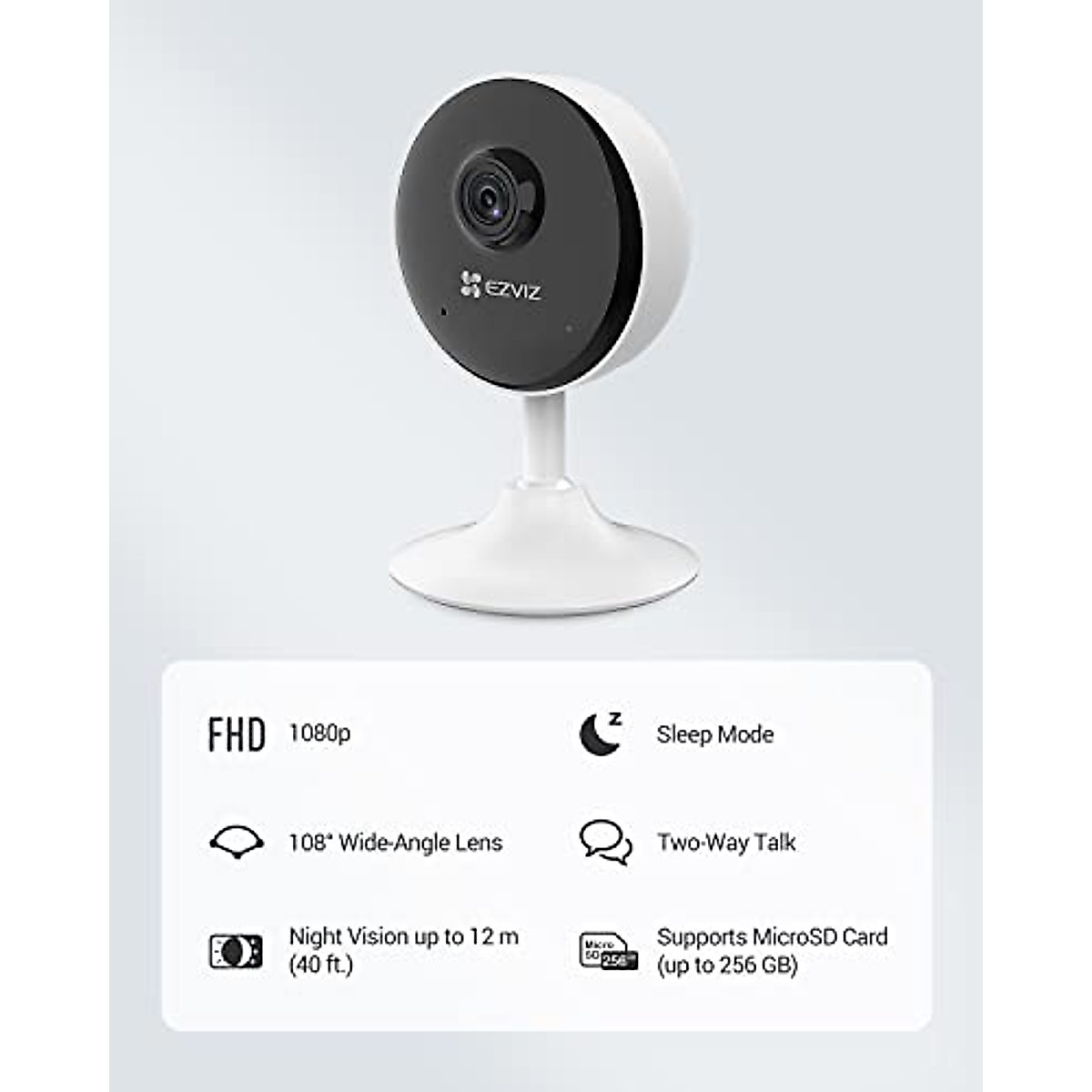 EZVIZ Indoor Security Camera 1080P WiFi Baby Monitor, Smart Motion Detection, Two-Way Audio, 40ft Night Vision, Works with Alexa & Google Assistant(C1C)