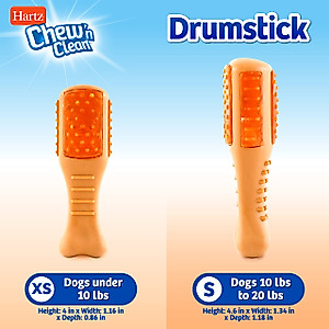 Hartz Chew ‘n Clean Chicken Flavored Drumstick Dog Treat & Chew Toy, Small, 2 Pack